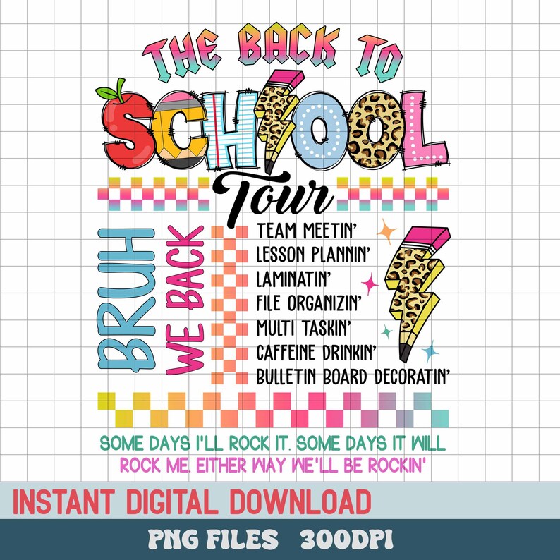 The Back to School Tour Png, School Tour Png, Bruh We Back Png, Retro ...