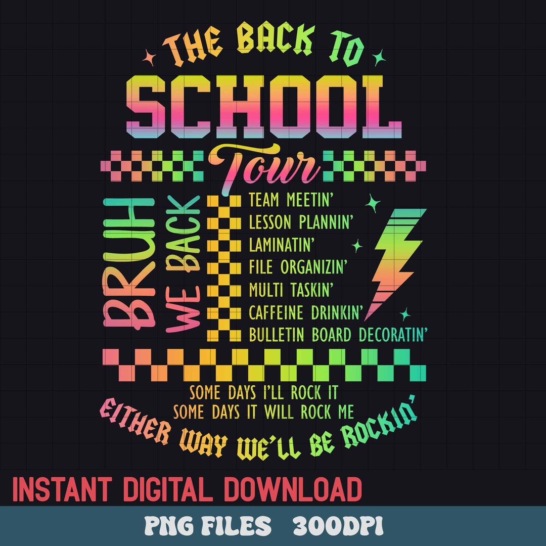 The Back to School Tour Png, First Day of School Png, Teacher Pencil ...