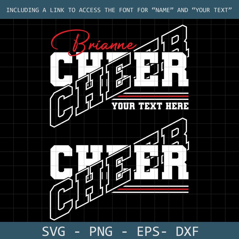 Cheer SVG Template: Cheerleader Design, Cheer Mom Gift (digital Files ...
