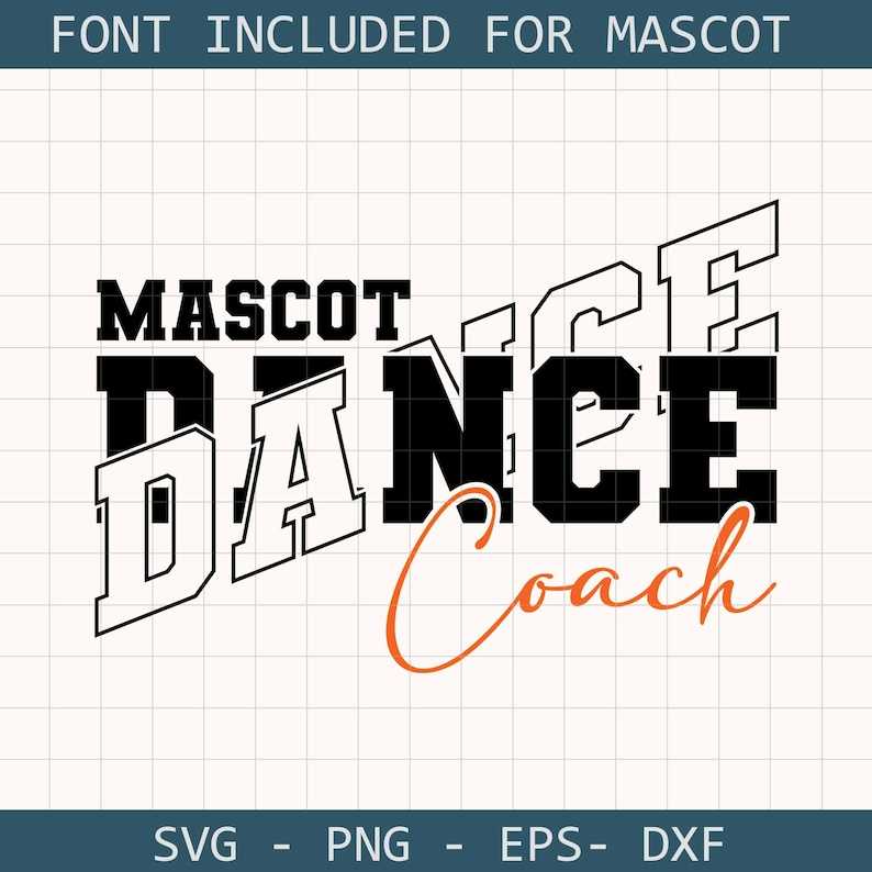 Dance Coach Svg, Mascot Dance Svg, Dance Team Competition, Dancing ...