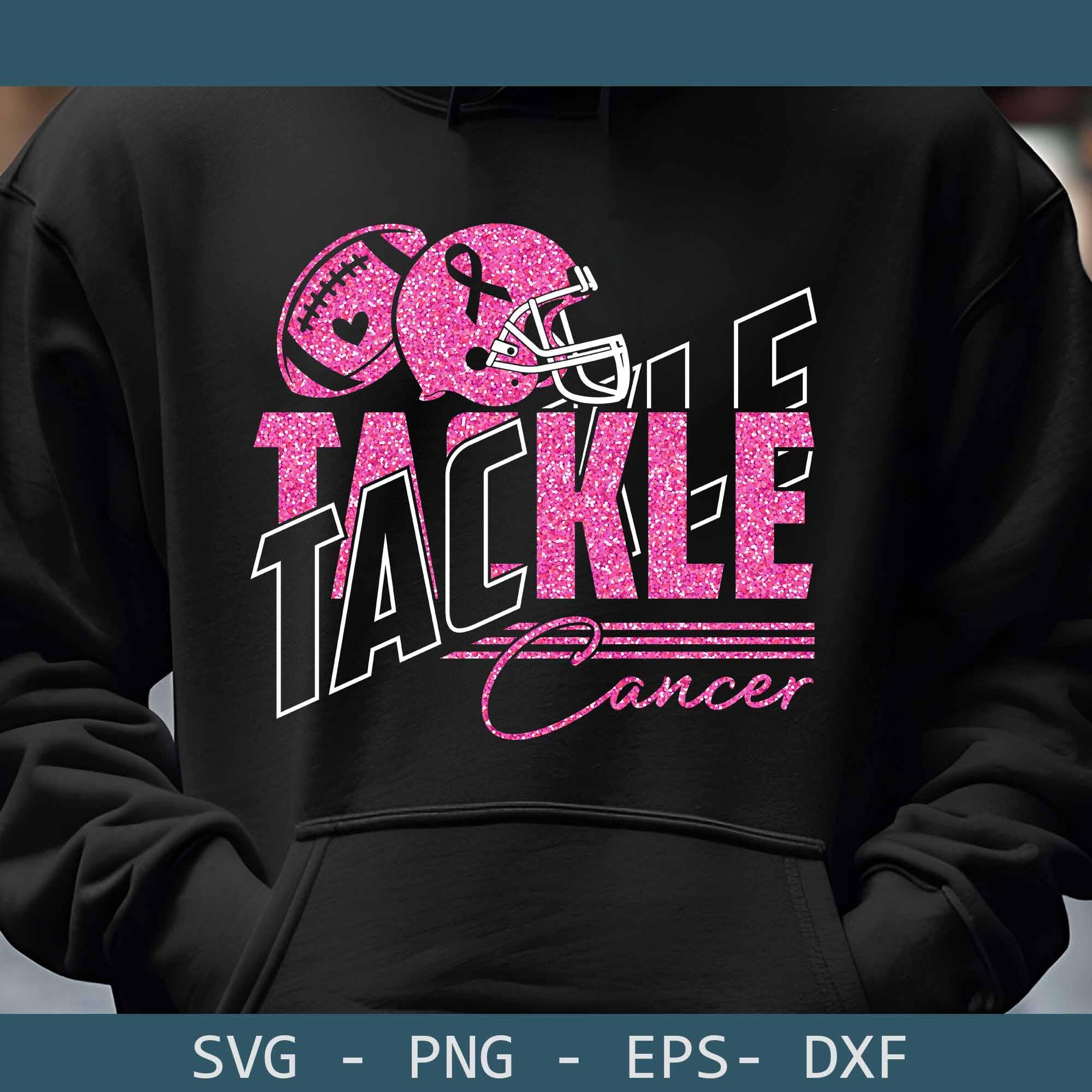 Tackle Cancer Svg Png, Football Team Template Svg, Pink Out, Breast ...