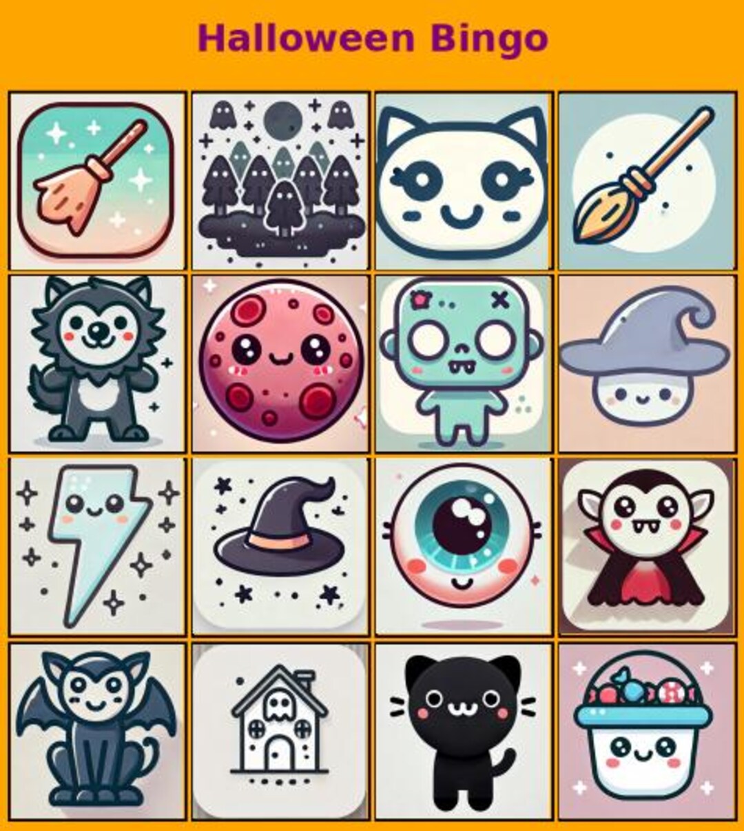 Halloween Bingo Game - Printable Family Fun for All Ages - Etsy