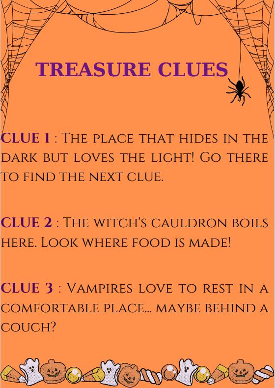 Halloween Treasure Hunt - Printable Adventure Game for Kids & Families ...