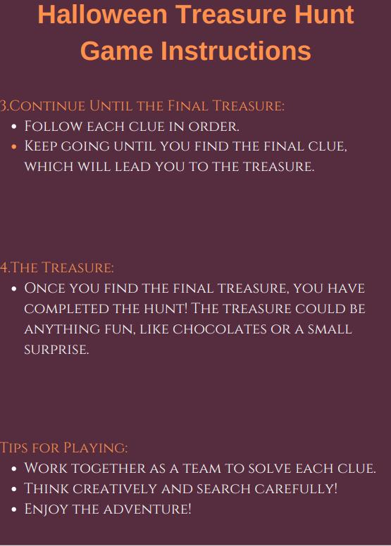 Halloween Treasure Hunt - Printable Adventure Game for Kids & Families ...