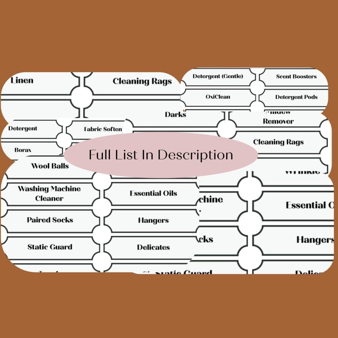 40 Modern Aesthetic Printable Laundry Room Labels for Organization|pdf ...
