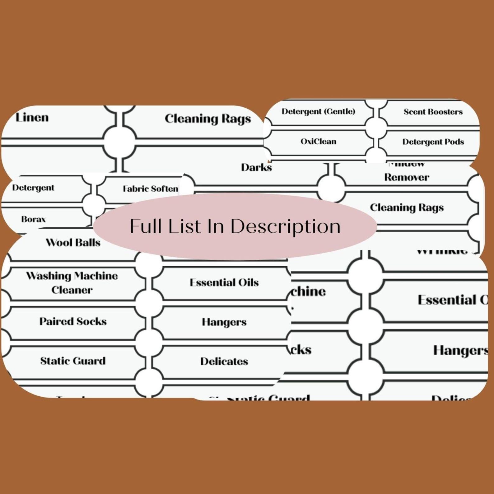 40 Modern Aesthetic Printable Laundry Room Labels for Organization|pdf ...