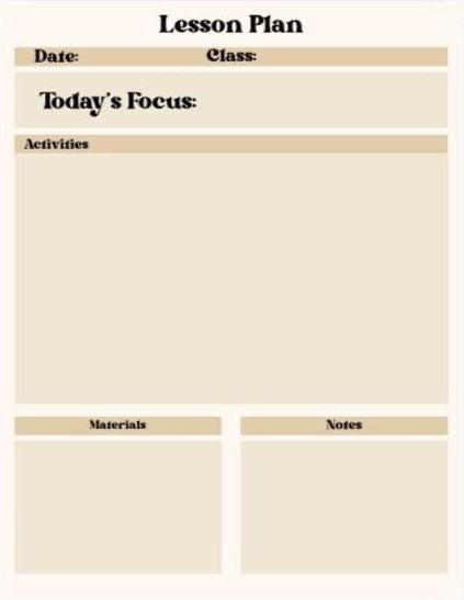 Dance Class Lesson Plan Template: Printable, Sharable PDF (goodnotes ...