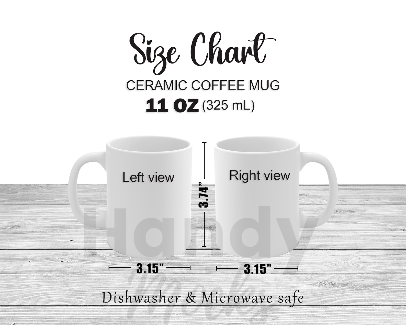 11 Oz White Mug Size Chart and Sizing Guide for Printify Print on ...