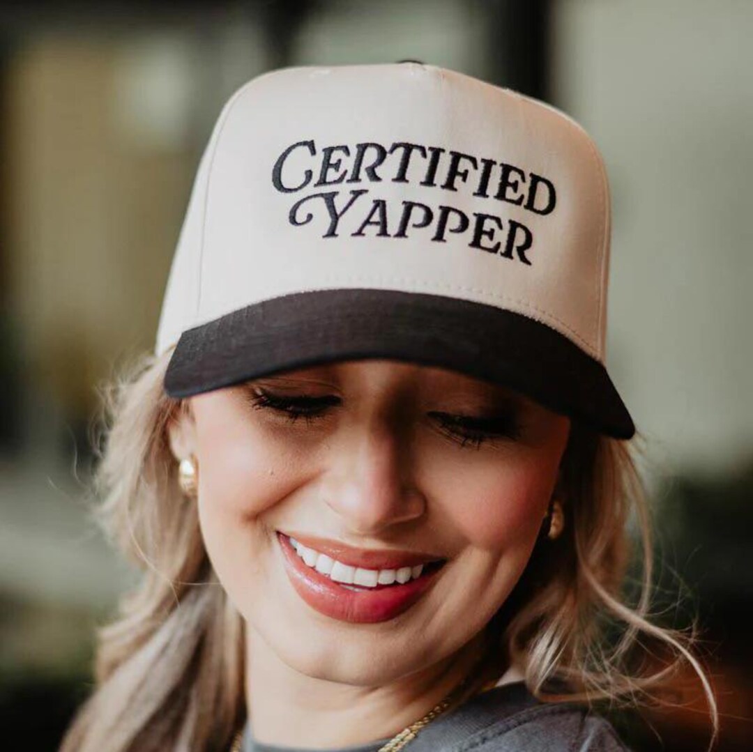 Certified Yapper Snapback Hat - Funny Embroidered Cap - Custom Side ...