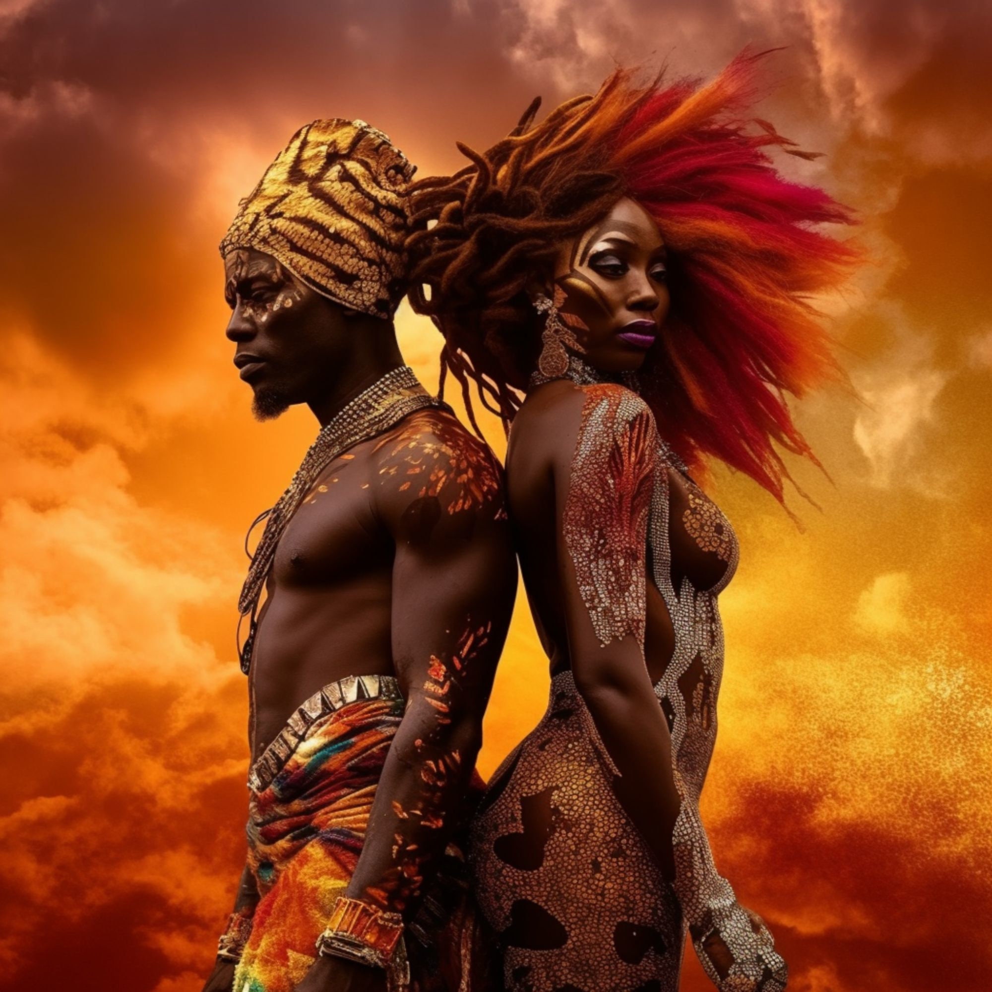 African King And Queen Art