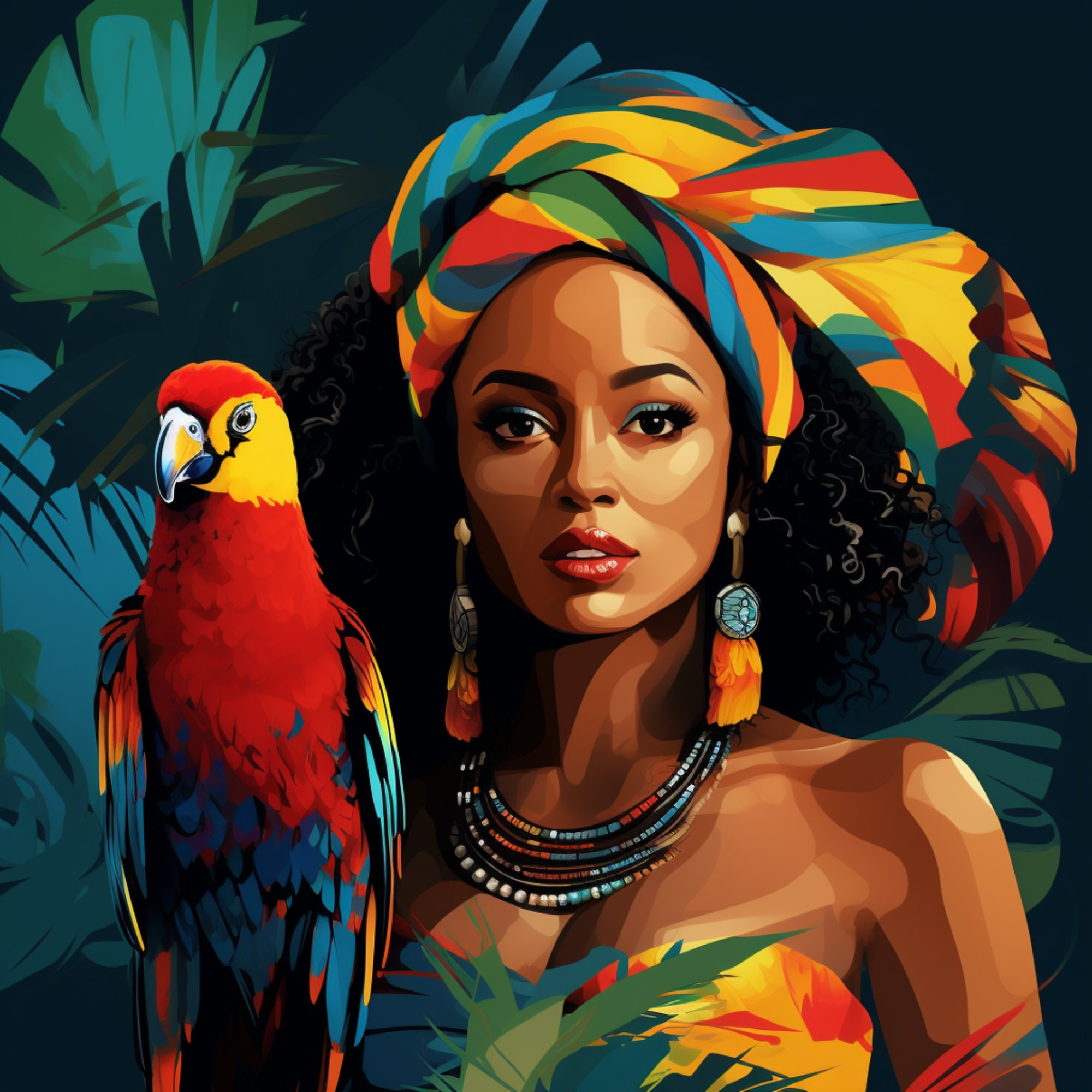 African Digital Art, African Print, Cultural Art, African-themed Home ...