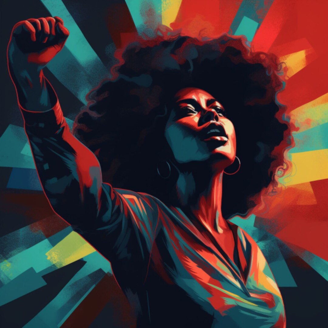 African American Woman, Human Rights Art, Feminism Art, Abstract Wall ...