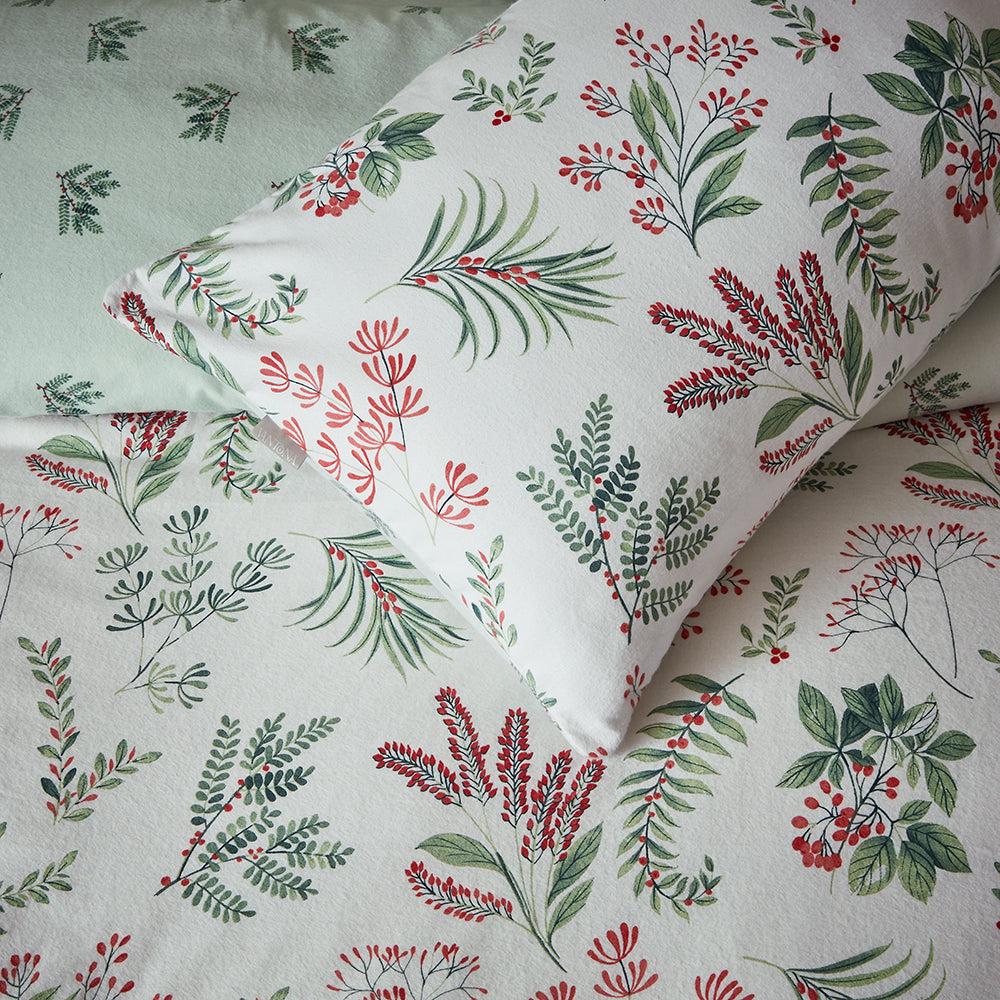 Festive Sprigs Flannelette Duvet Cover Set - Christmas Bedding - Etsy