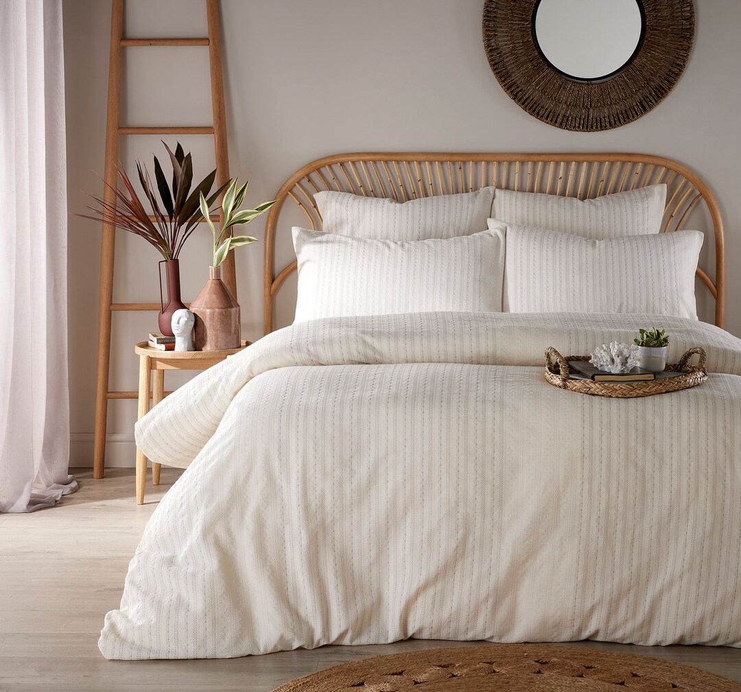 Vantona Loom Range Dobby Waffle Duvet Cover Set - White - Etsy