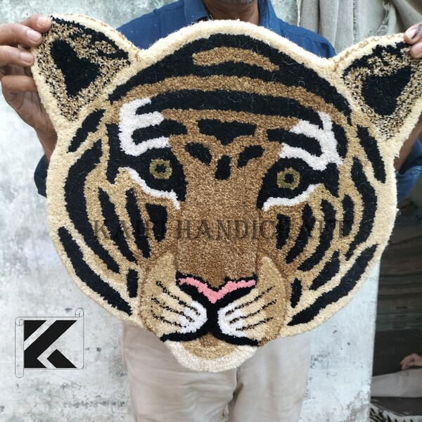 3x3 Tiger Rug - Etsy