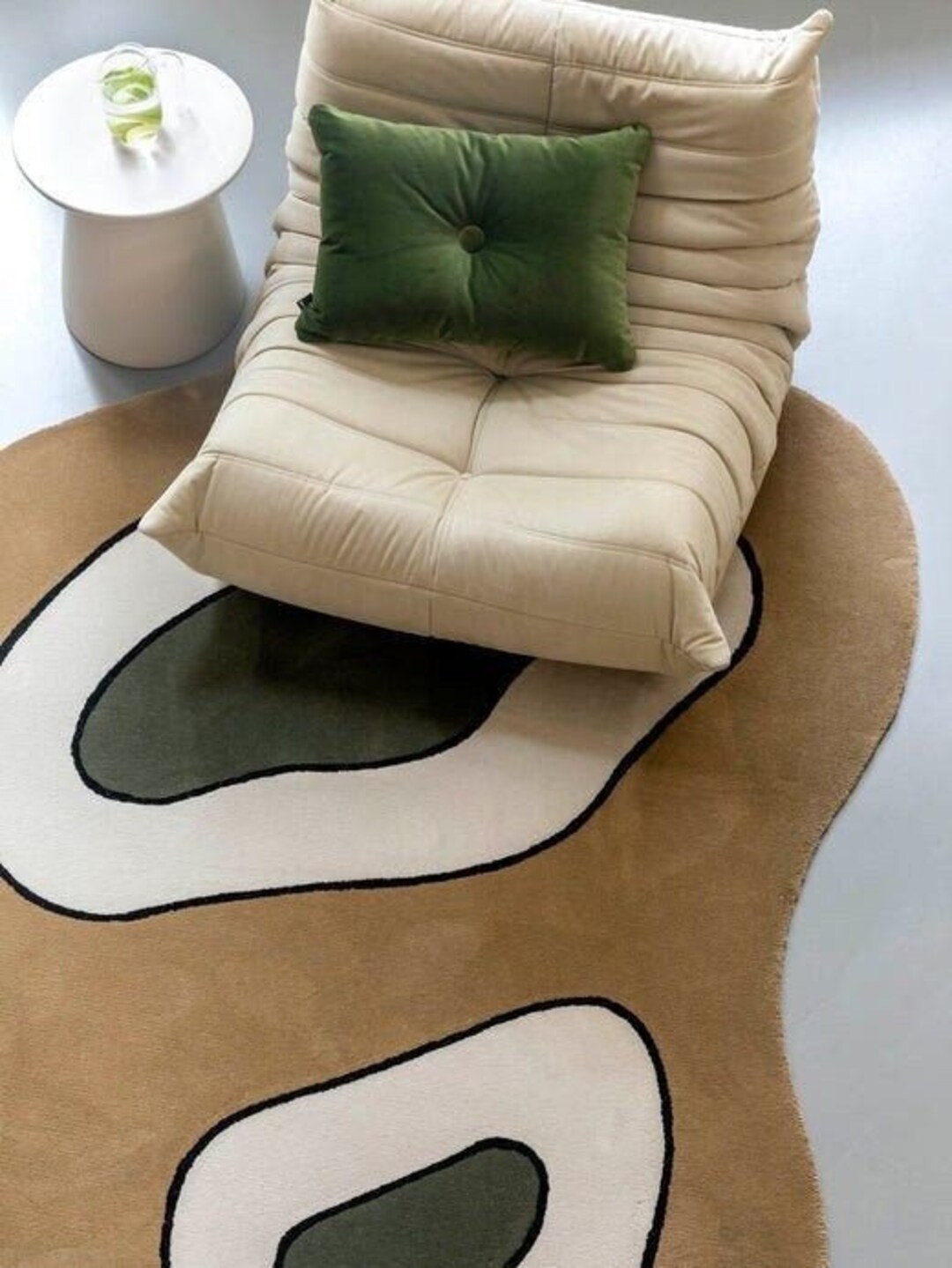 Kidney Shape Hand Tufted Modern Rug for Luxury Room Living - Etsy