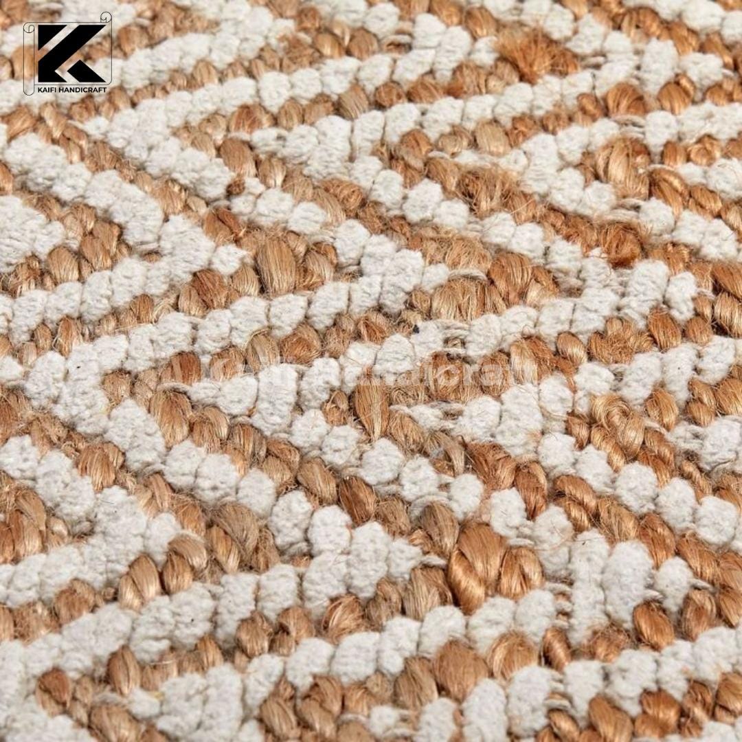 Handloom Zig-zag Jute Rug, Modern Chenille Area Rug - Etsy
