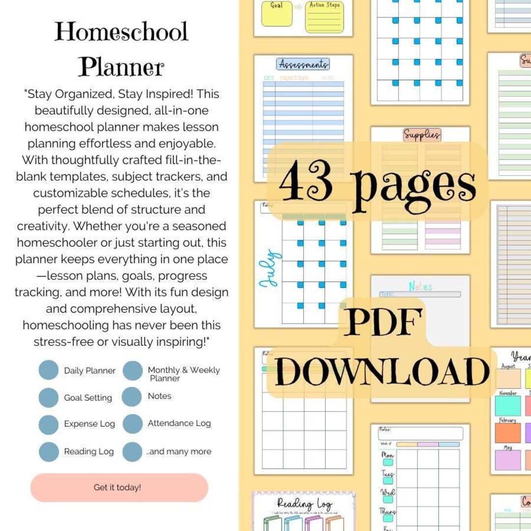 Homeschool Planner Printable, Homeschool Planner, Homeschool Planner ...
