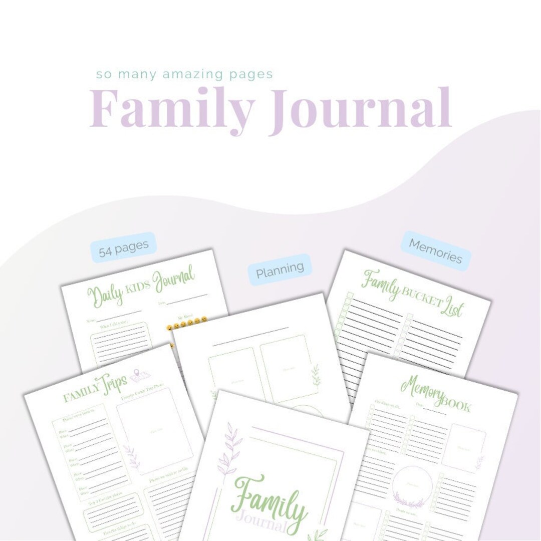 Printable Family Journal: Memory Keepsake Book (PDF Download) - Etsy