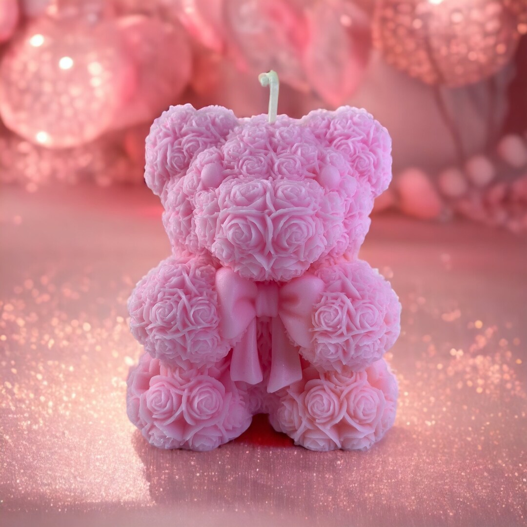Flower Bear Candle Aesthetic Home Decor Scented Candles Cute Candles - Etsy