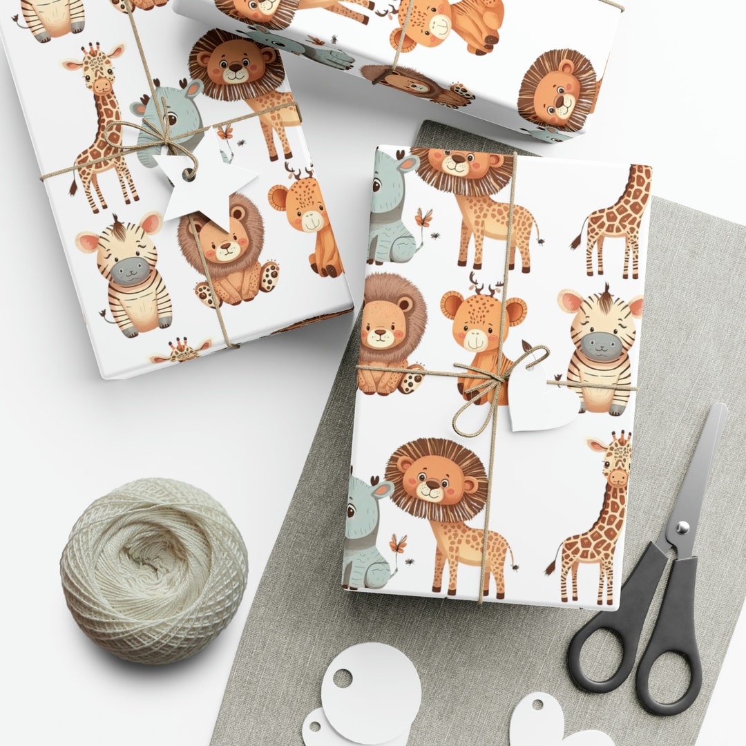 Baby Farm Animal Wrapping Paper - Etsy