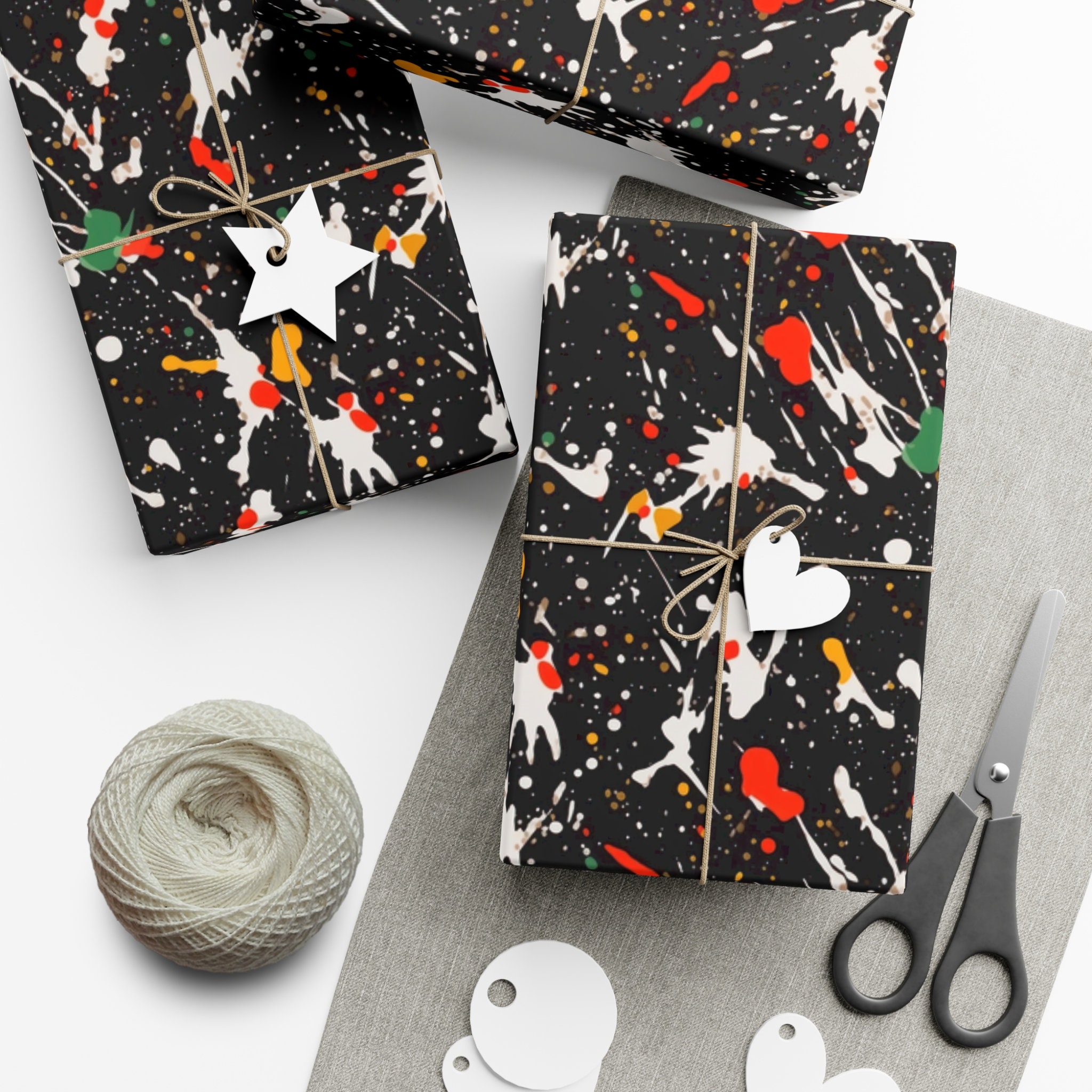 Paint Splatter Gift-wrapping Paper - Etsy