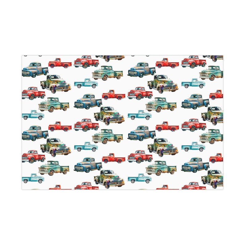 Vintage Truck Wrapping Paper - Etsy