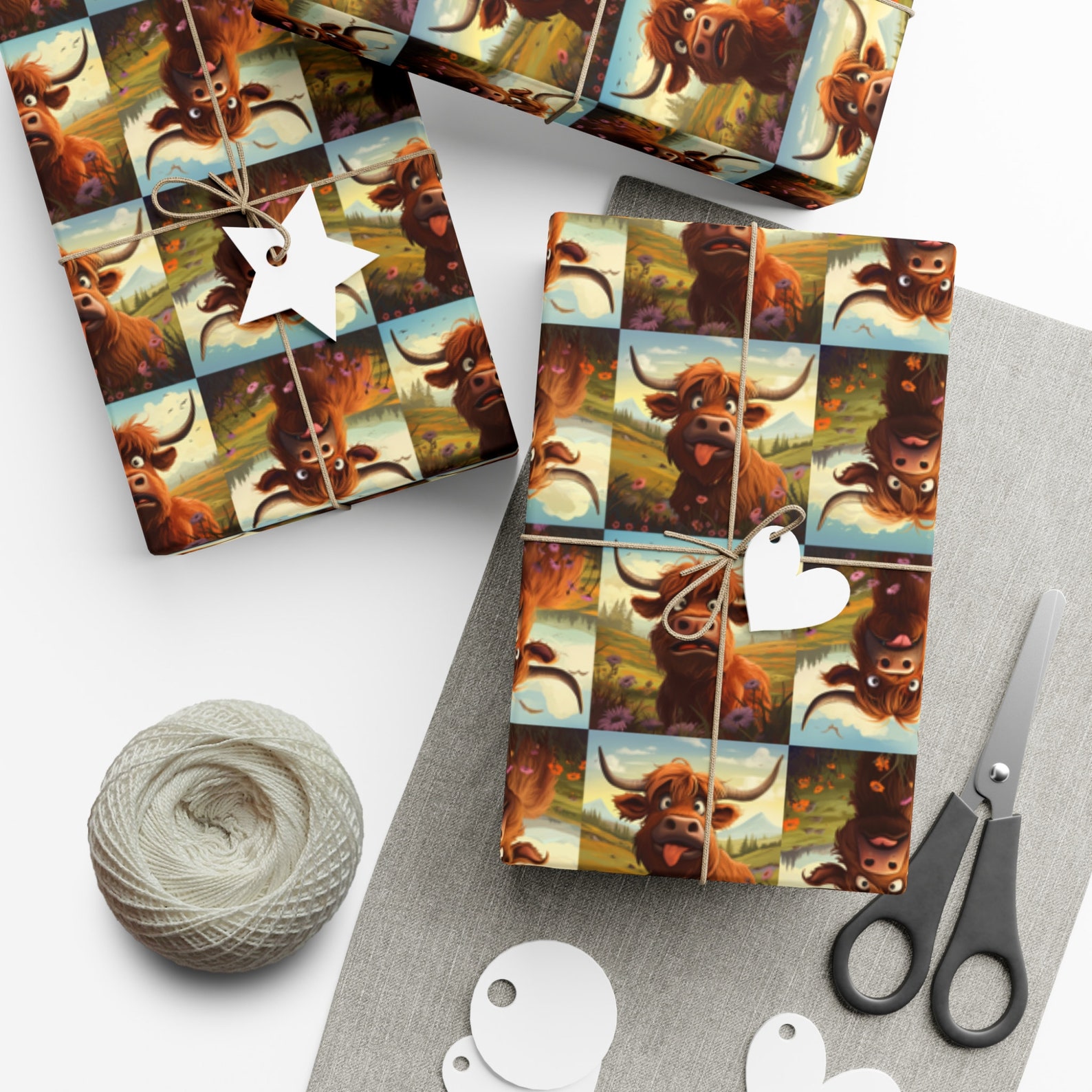 Highland Cow Wrapping Paper Funny Cow Giftwrap - Etsy