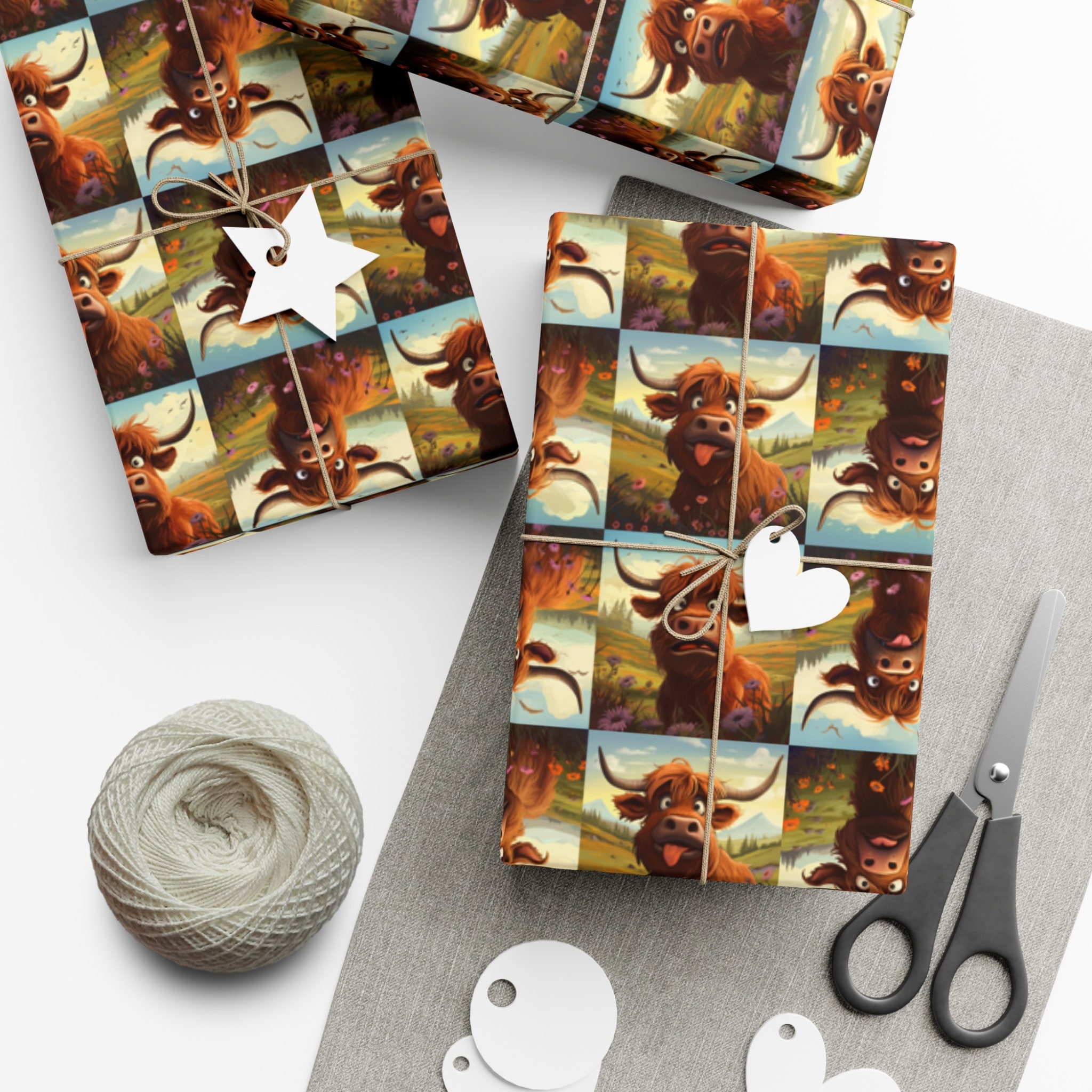 Highland Cow Wrapping Paper Funny Cow Giftwrap - Etsy