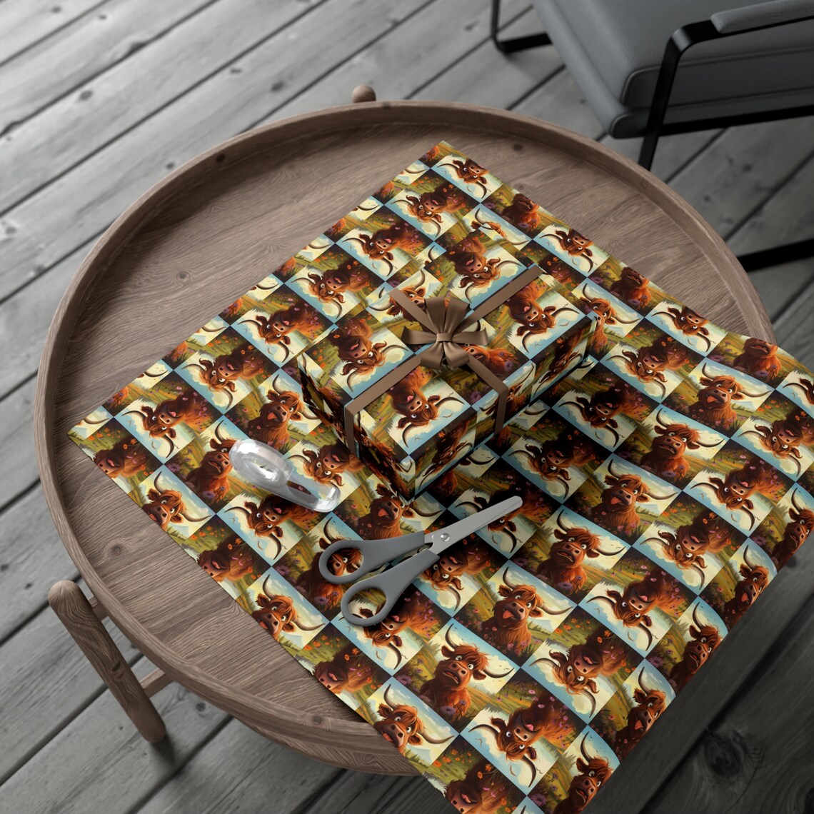 Highland Cow Wrapping Paper Funny Cow Giftwrap - Etsy