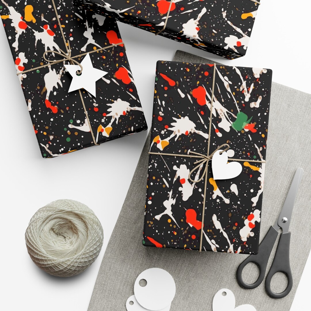 Paint Splatter Gift-wrapping Paper - Etsy