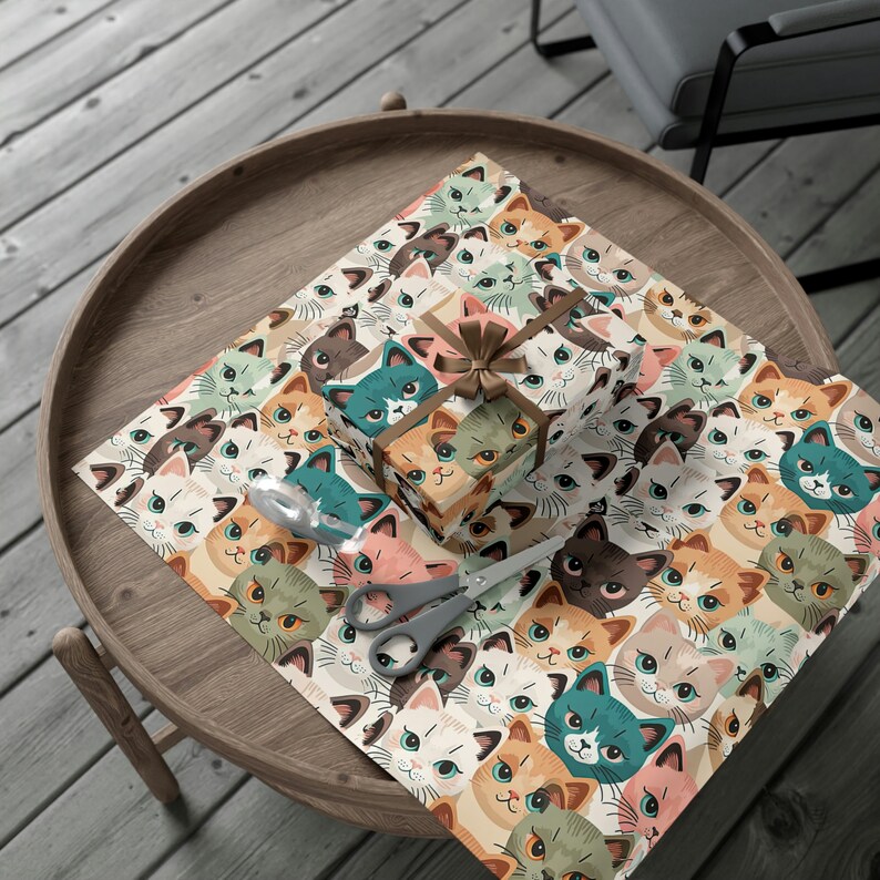 Kitten Gift Wrap, Cat Gift Wrap, Cat Wrapping Paper - Etsy