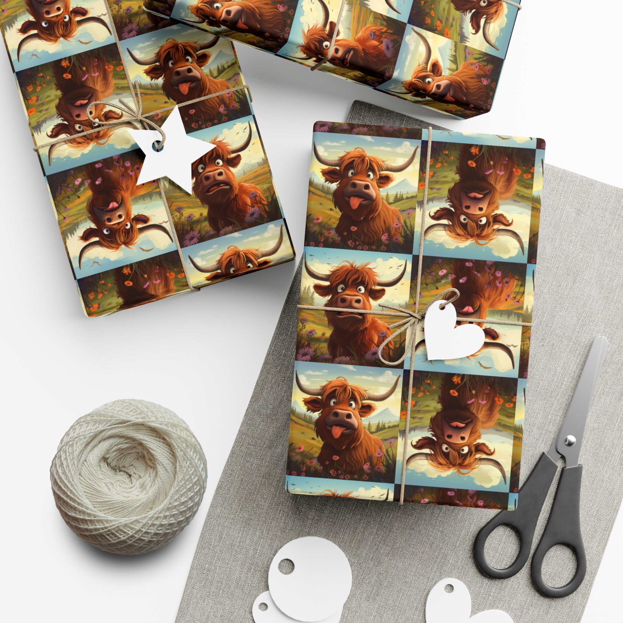 Highland Cow Wrapping Paper Funny Cow Giftwrap - Etsy