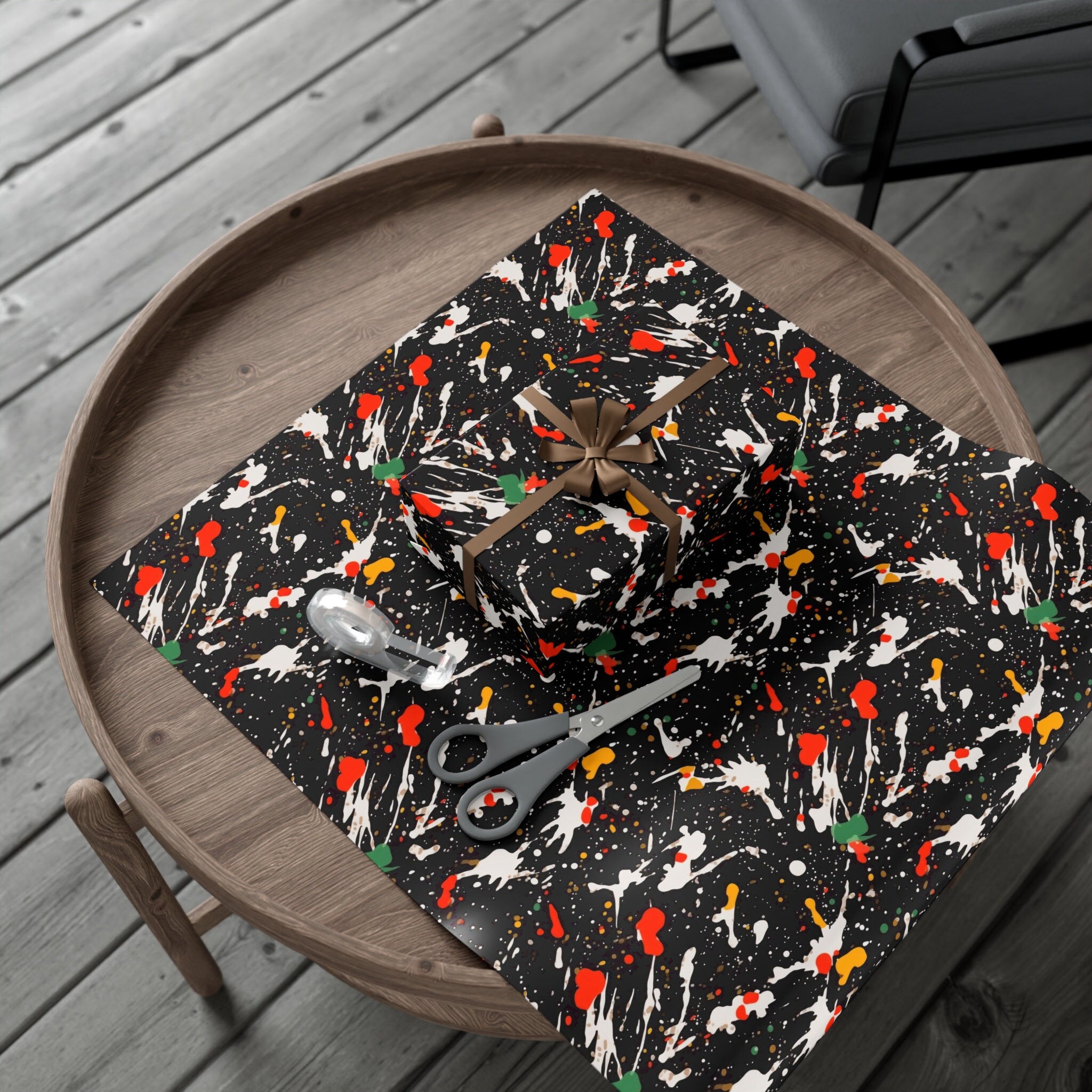 Paint Splatter Gift-wrapping Paper - Etsy