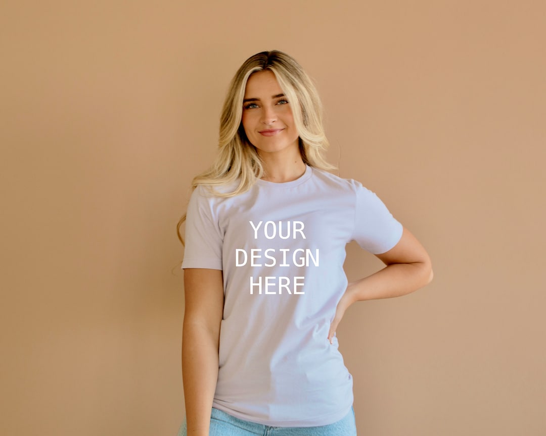 Bella Canvas 3001 T-shirt Mockup Lavender Dust, Bella Canvas Shirt ...