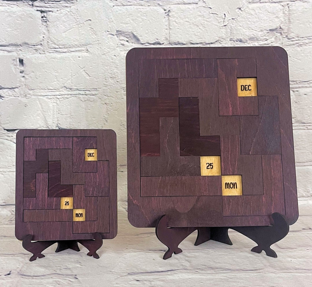 Wooden Infinity Daily Calendar Puzzle, Brain Teaser Puzzle, Gift Puzzle ...