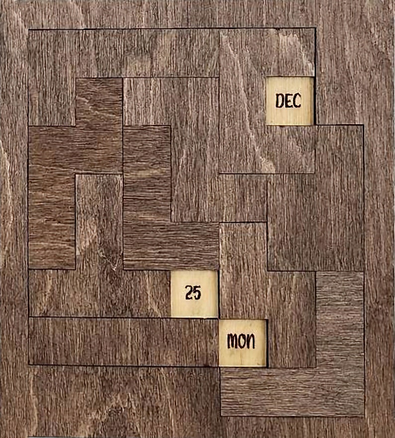 Wooden Infinity Daily Calendar Puzzle, Brain Teaser Puzzle, Gift Puzzle ...