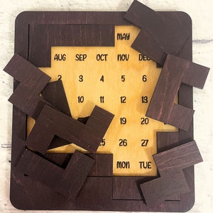 Wooden Infinity Daily Calendar Puzzle, Brain Teaser Puzzle, Gift Puzzle ...