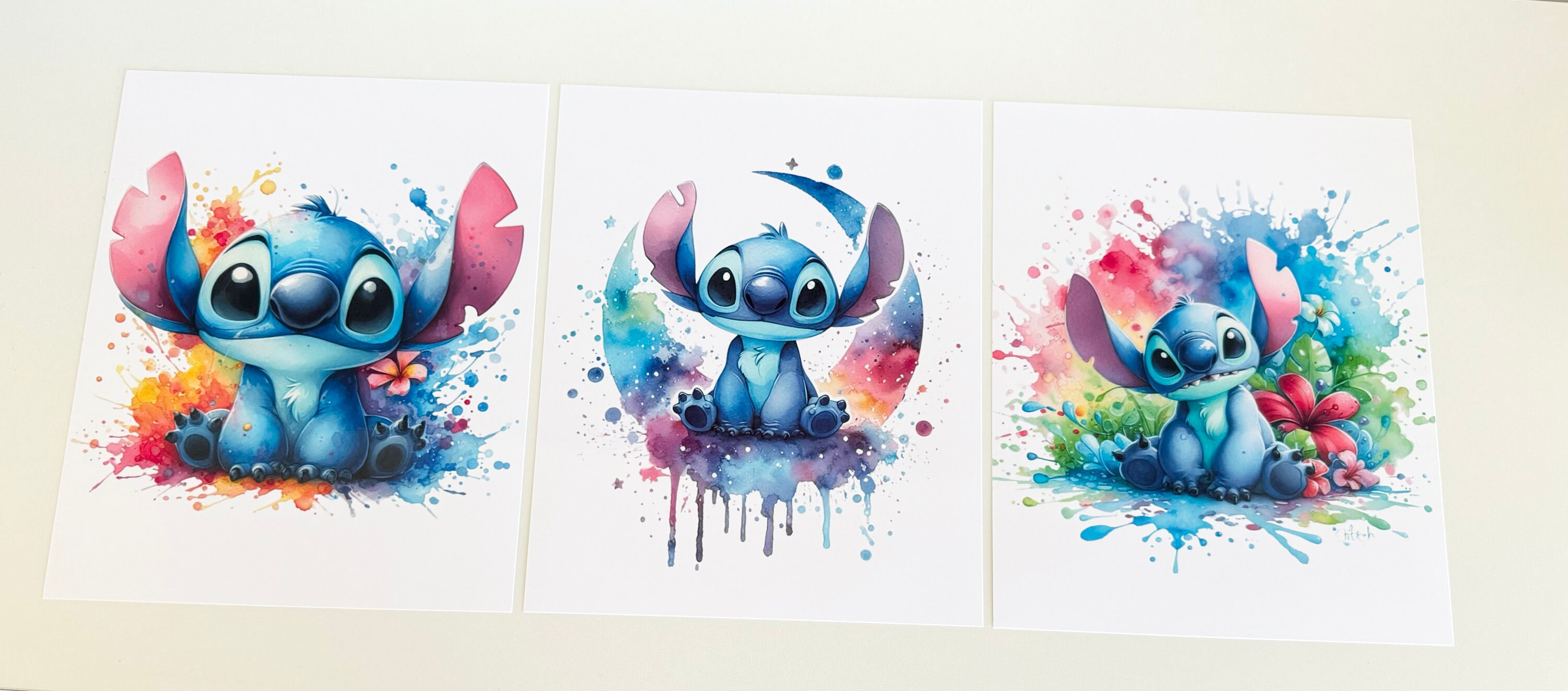 Stitch Disney Watercolor Print Set, Kids Room Decor - Etsy
