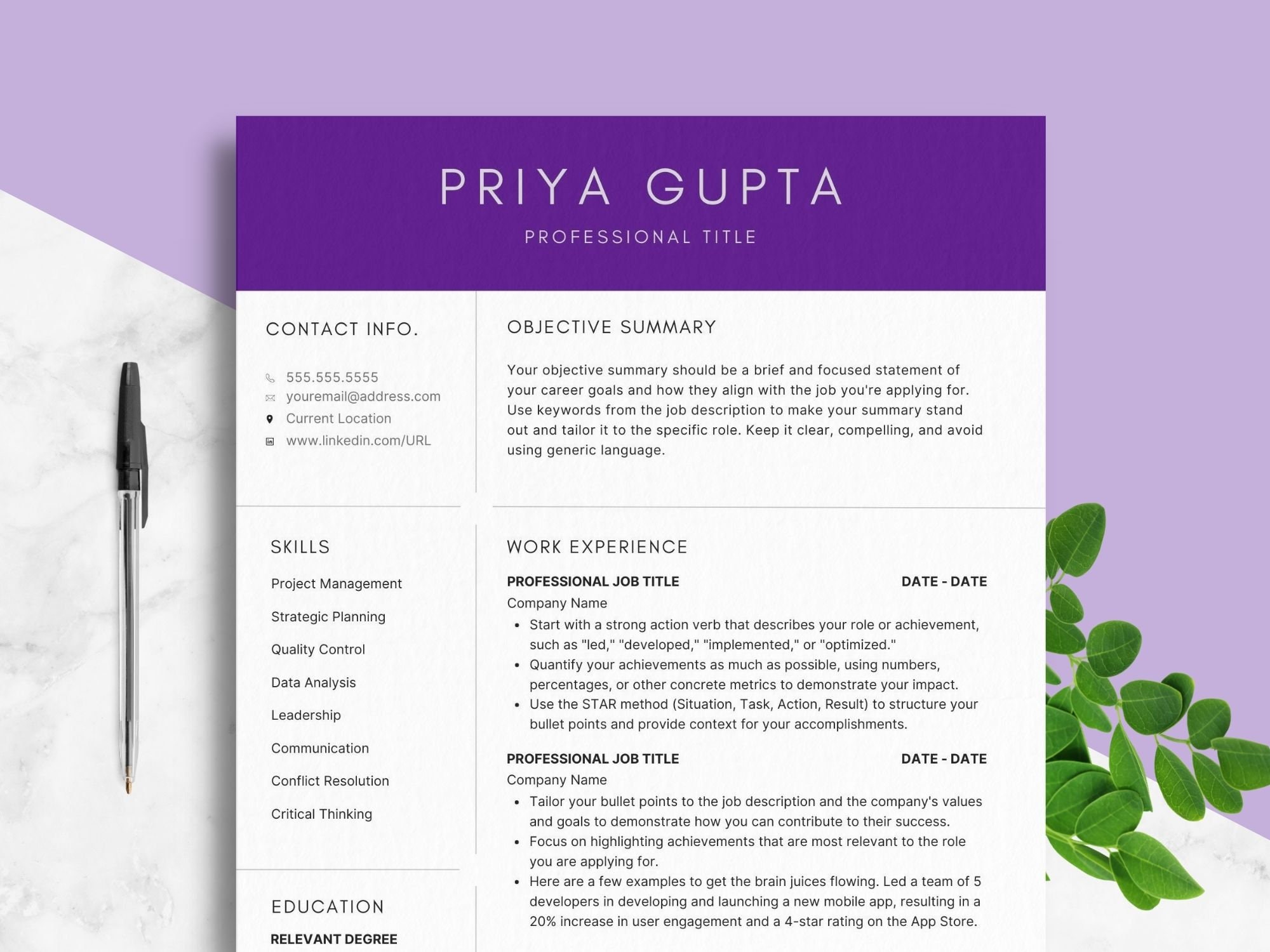 CV Template Resume Word Creative Resume Minimalist Modern Template ...