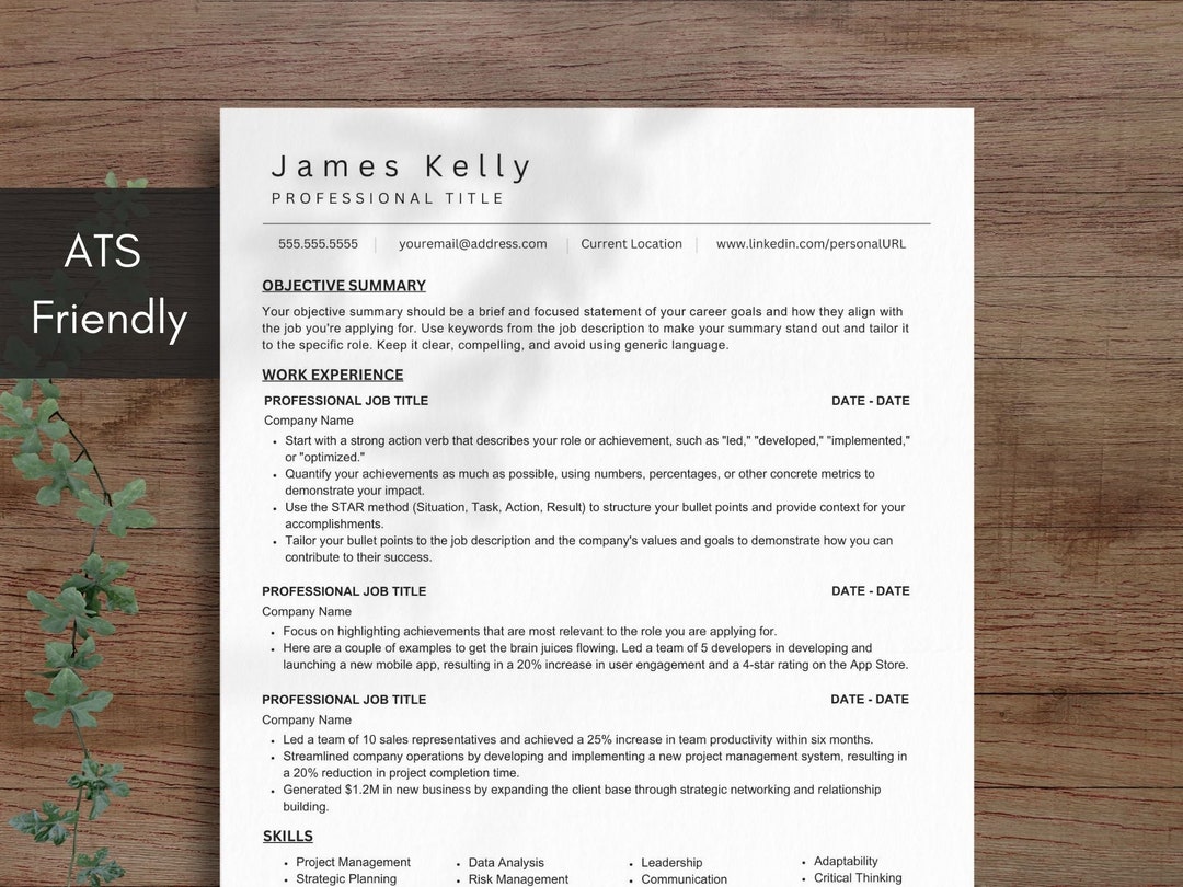 Modelo de currículo moderno e carta de apresentação Modelo de CV ATS ...