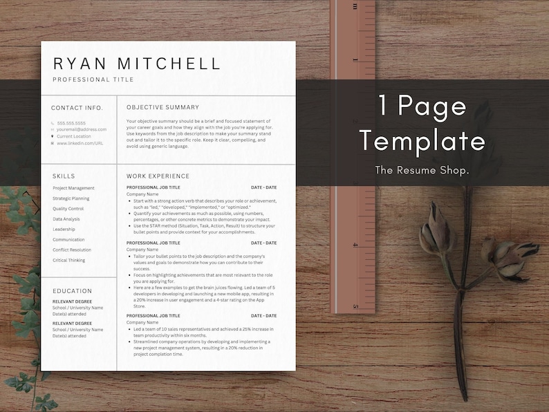 CV Template Resume Word Creative Resume Minimalist Modern - Etsy