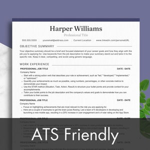 Modern Resume and Cover Letter Template ATS CV Template Resume Word ...