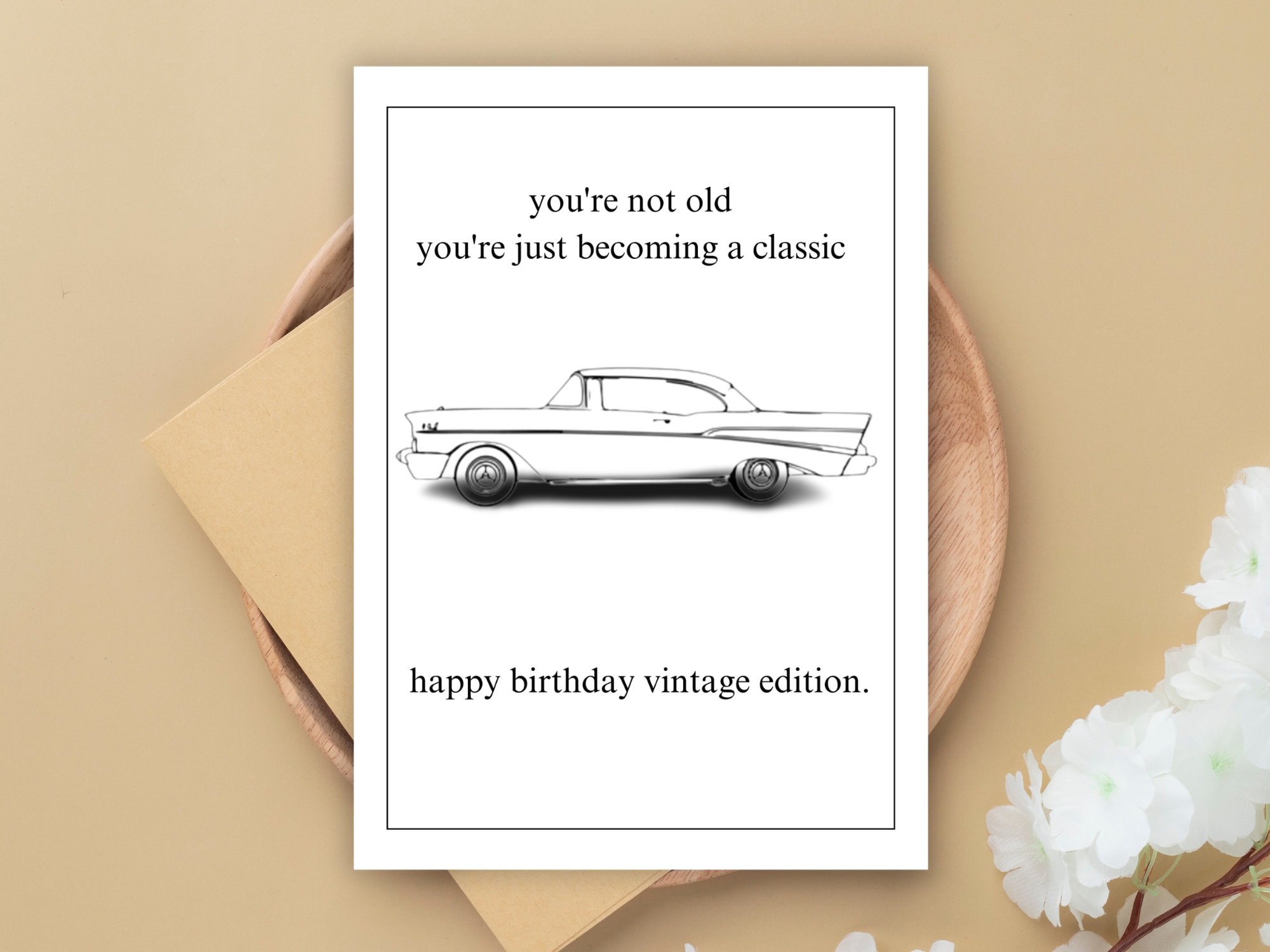 Funny Birthday Card, Car Birthday Card, Older Birthday Card, Pun ...