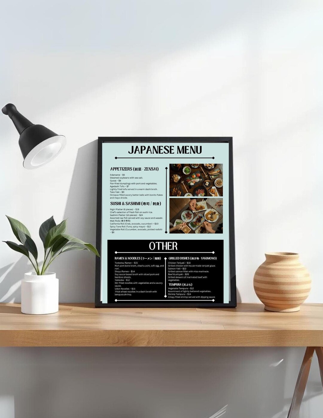 Editable Restaurant Menu Template Customizable Food Menu Design Perfect ...