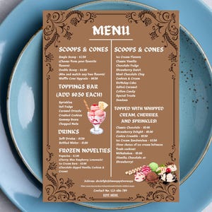 Editable Restaurant Menu Template Customizable Food Menu Design Perfect ...