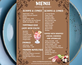 Editable Restaurant Menu Template Customizable Food Menu Design Perfect ...