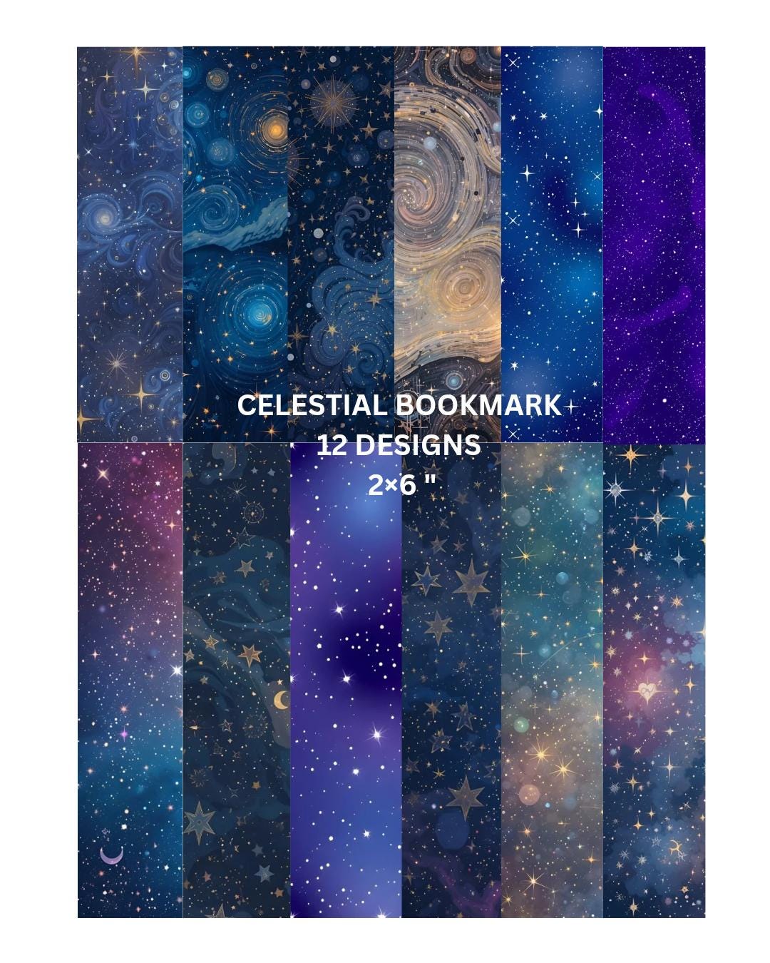 Celestial Bookmark – Galaxy Starry Sky Bookmark, Moon & Stars Aesthetic ...