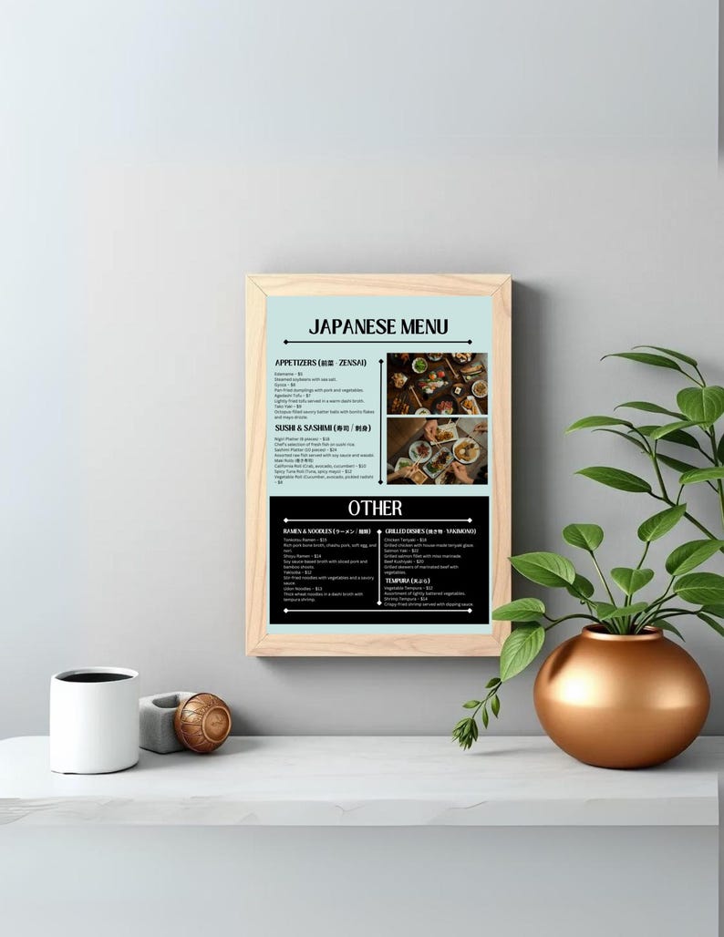Editable Restaurant Menu Template Customizable Food Menu Design Perfect ...