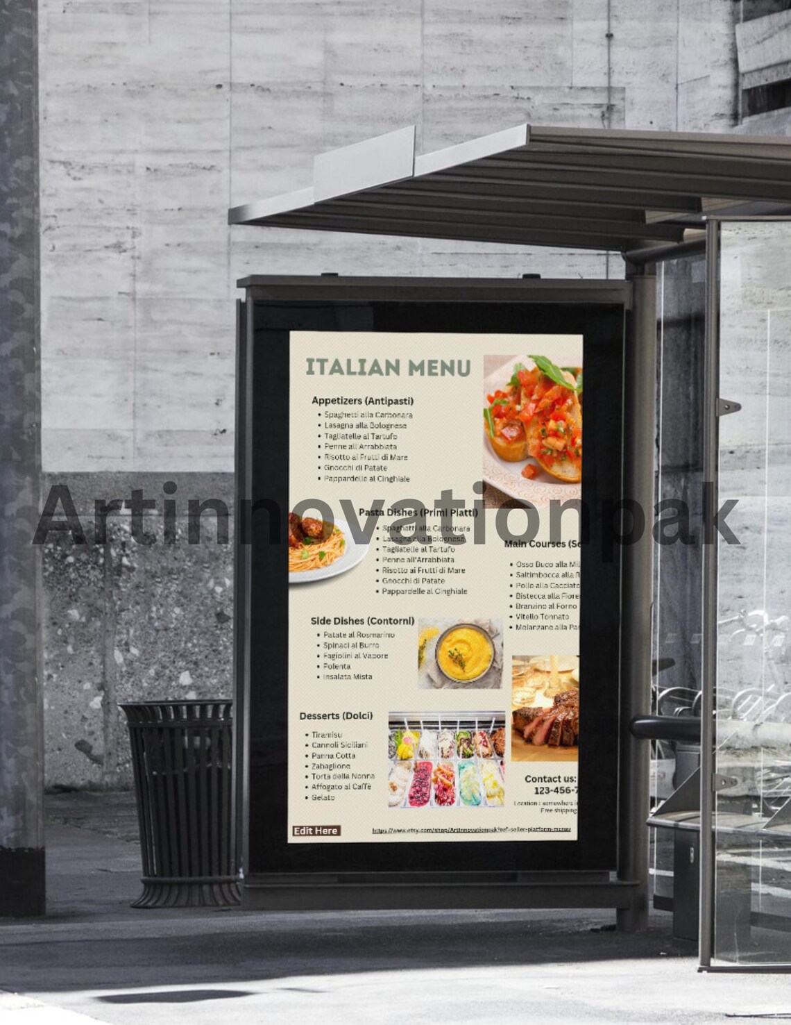 Editable Restaurant Menu Template Customizable Food Menu Design Perfect ...